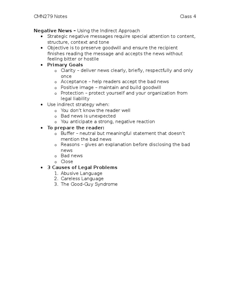 CMN279 Notes - Class 4 | PDF