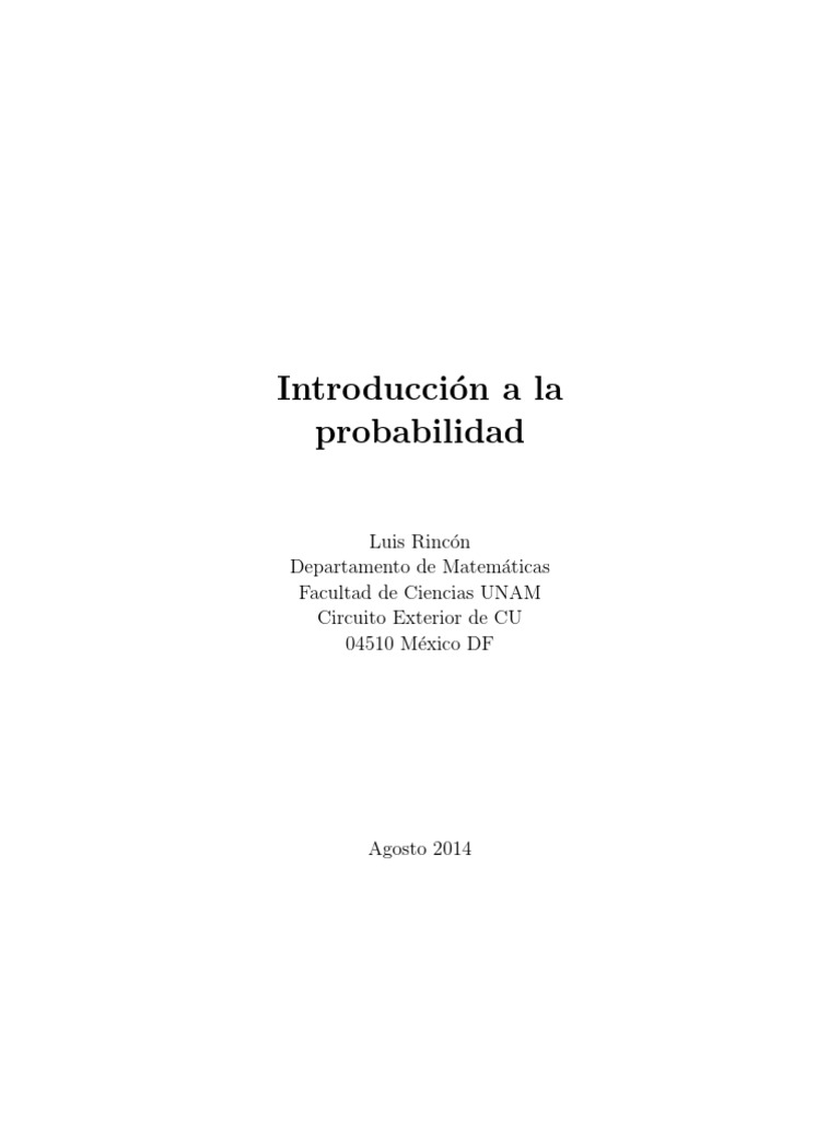 Introducción A La Probabilidad PDF | PDF