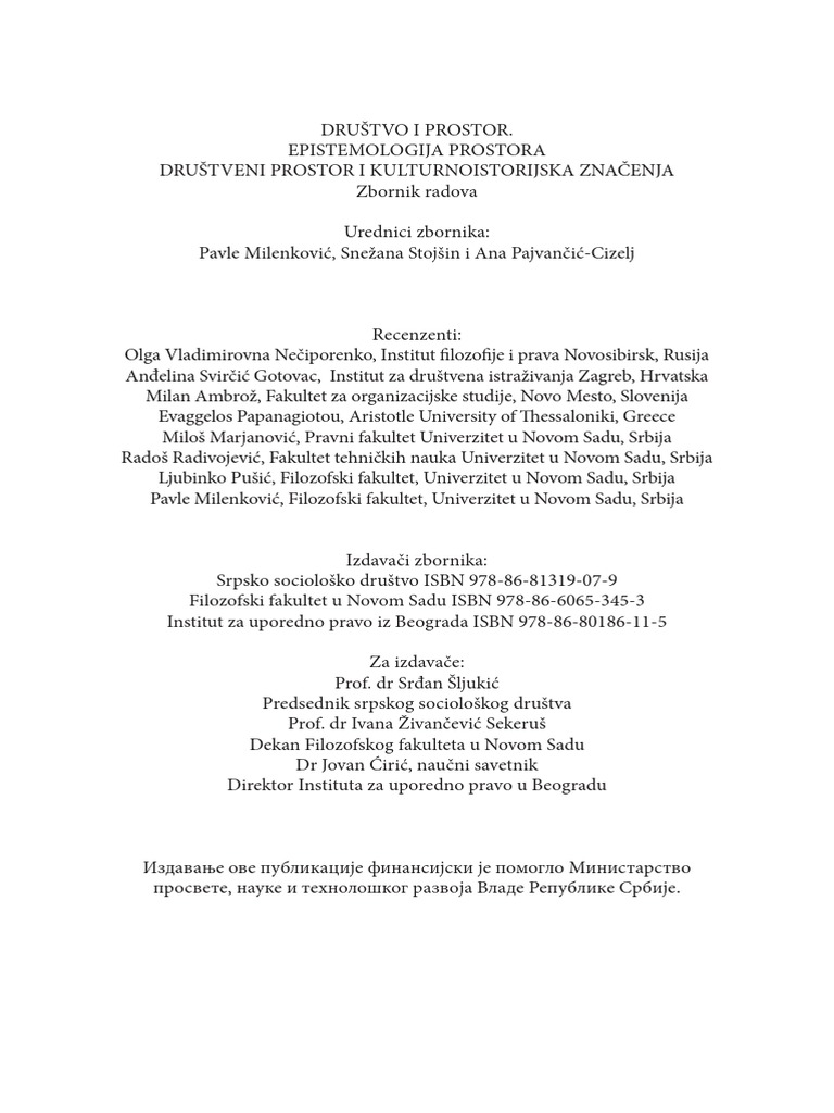 Drustvo I Prostor 1 | PDF