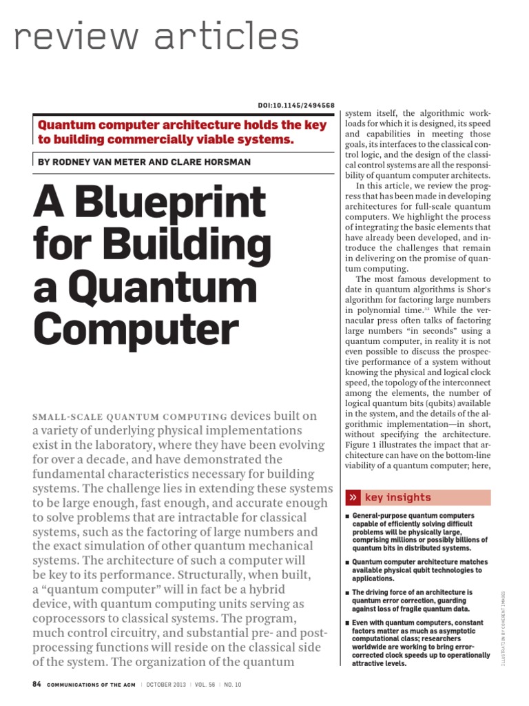 A Blueprint For Building A Quantum Computer PDF | PDF | Quantum ...