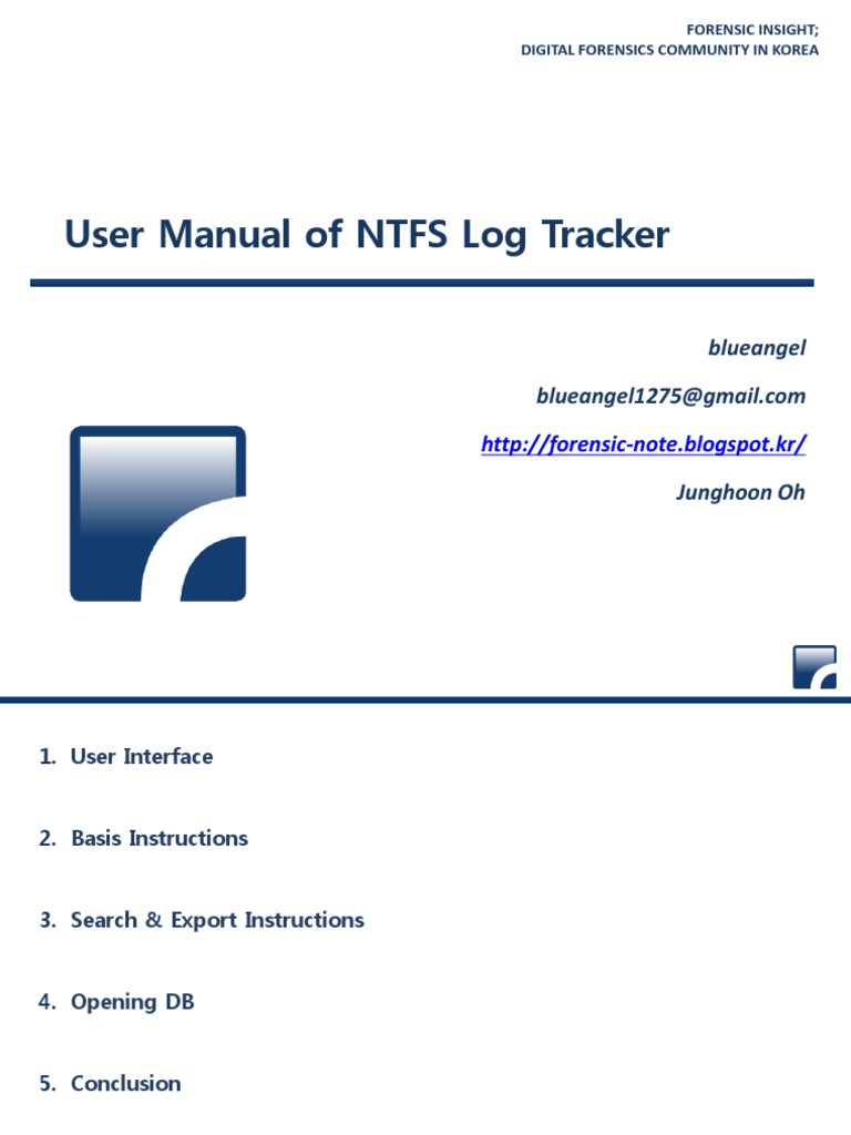 NTFS Log Tracker User Manual | PDF | Comma Separated Values | Information Science