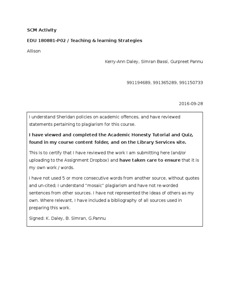 SCM Activity | PDF | Curriculum | Applied Psychology