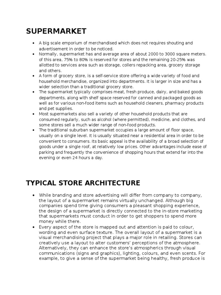 Supermarket | PDF | Supermarket | Grocery Store
