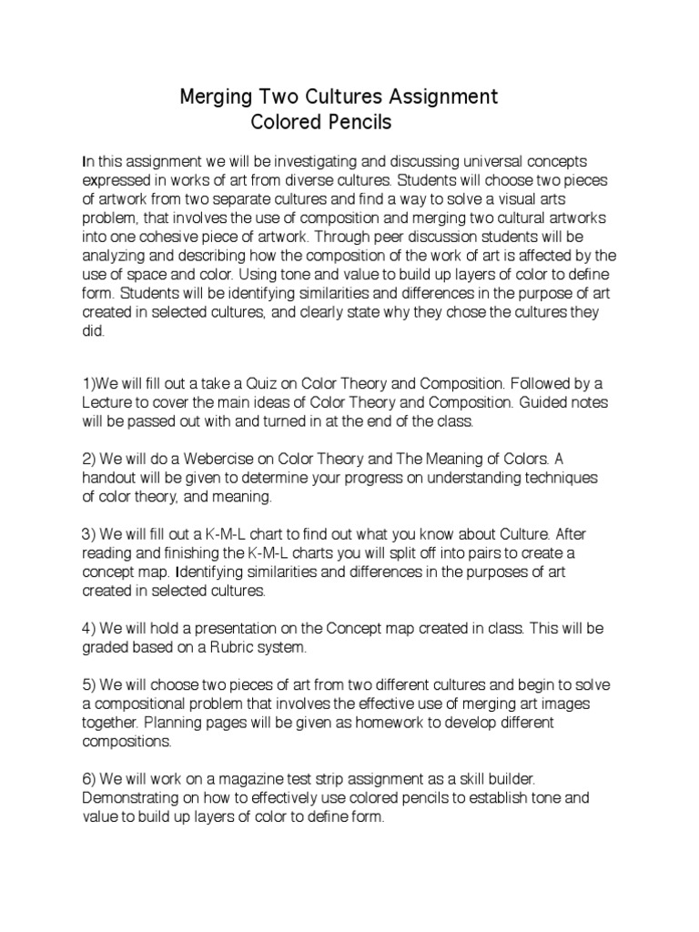 Colored Pencil Assignment Instructions | PDF | Composition (Visual Arts ...