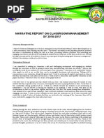 Narrative Report Classroom Observation | PDF | Teachers | Classroom