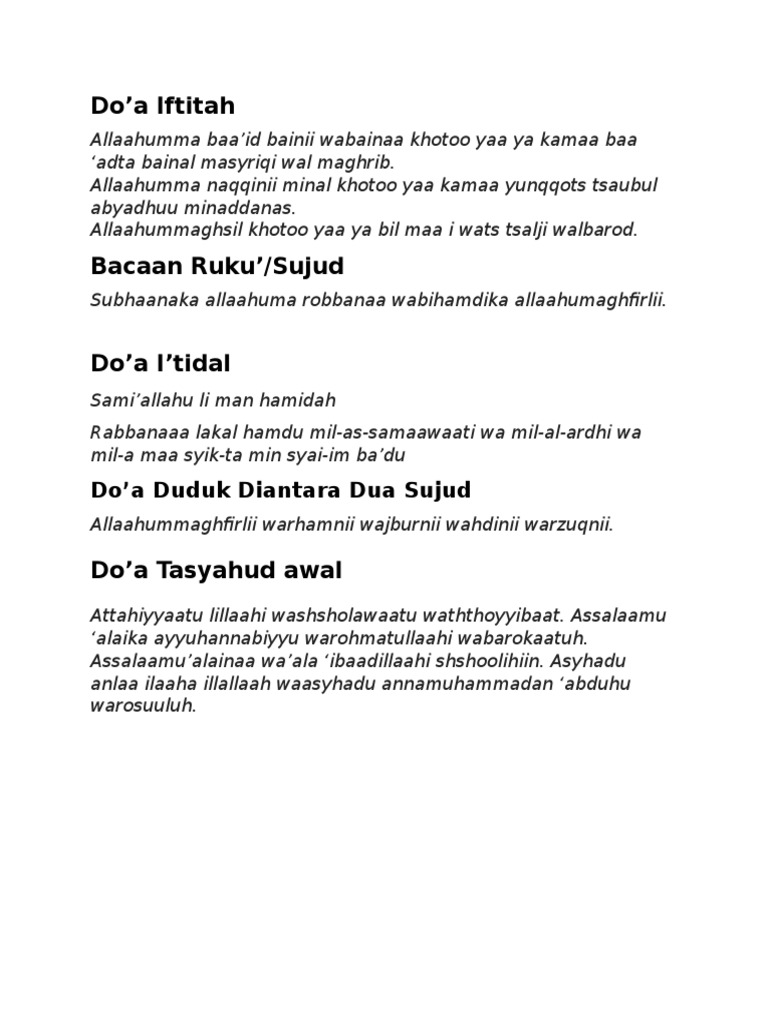 Do'a Iftitah | PDF