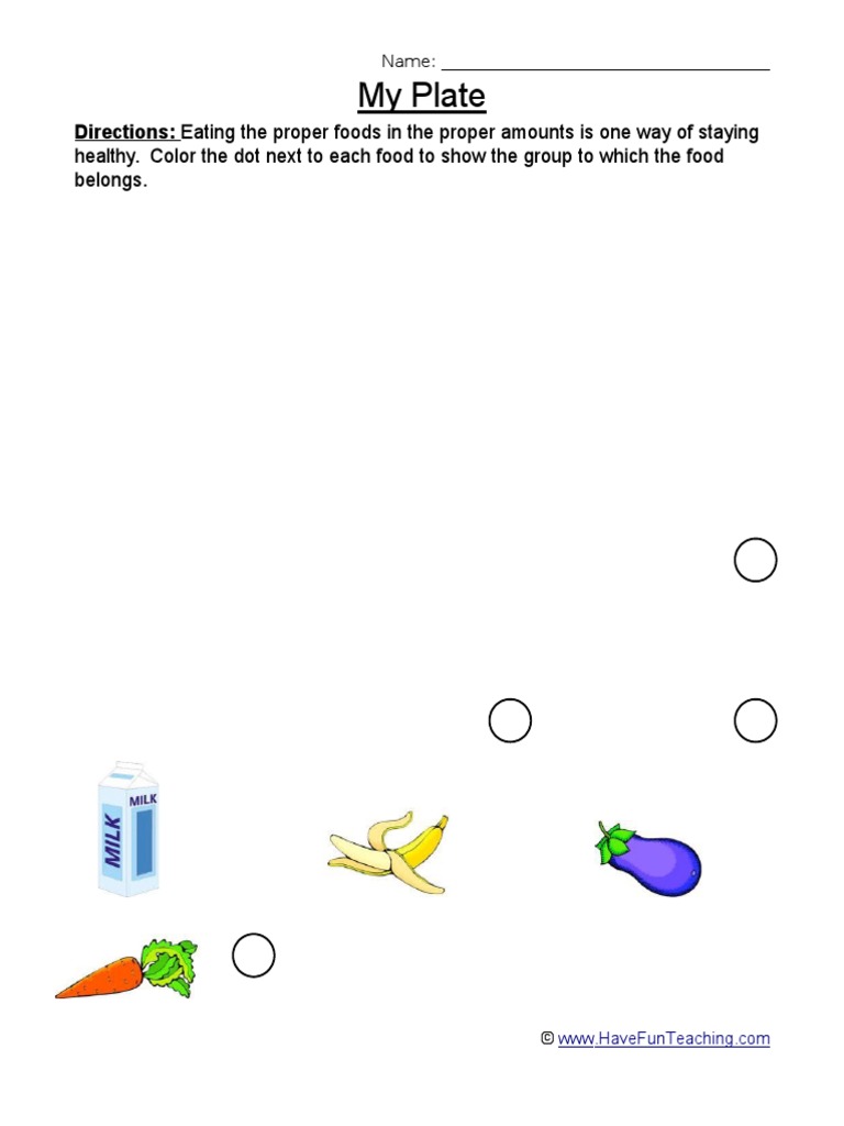 My Plate Worksheet 1 | PDF