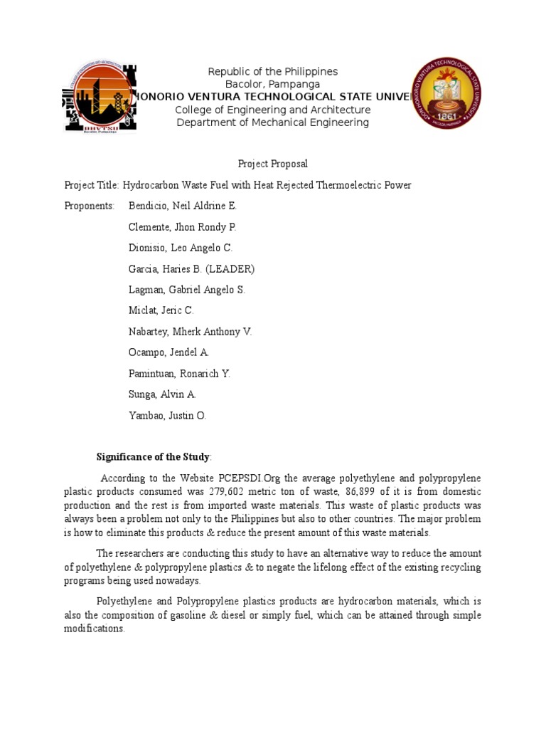 Project Proposal | PDF | Plastic | Waste