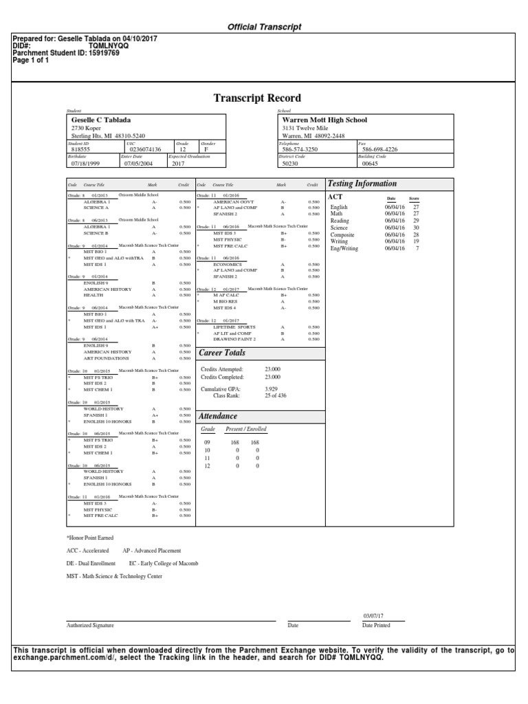 Transcript | PDF | Schools | Academia