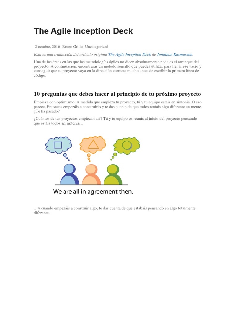 The Agile Inception Deck | PDF | Cliente | Ocio