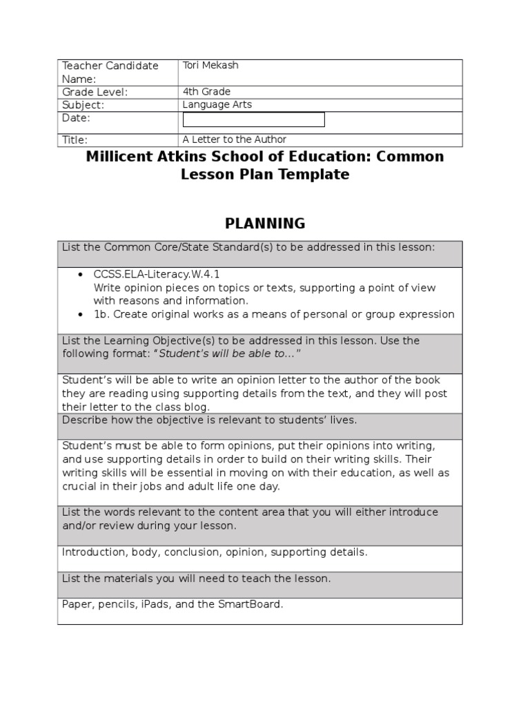 Project 1 Lesson Plan | PDF | Lesson Plan | Quality Of Life