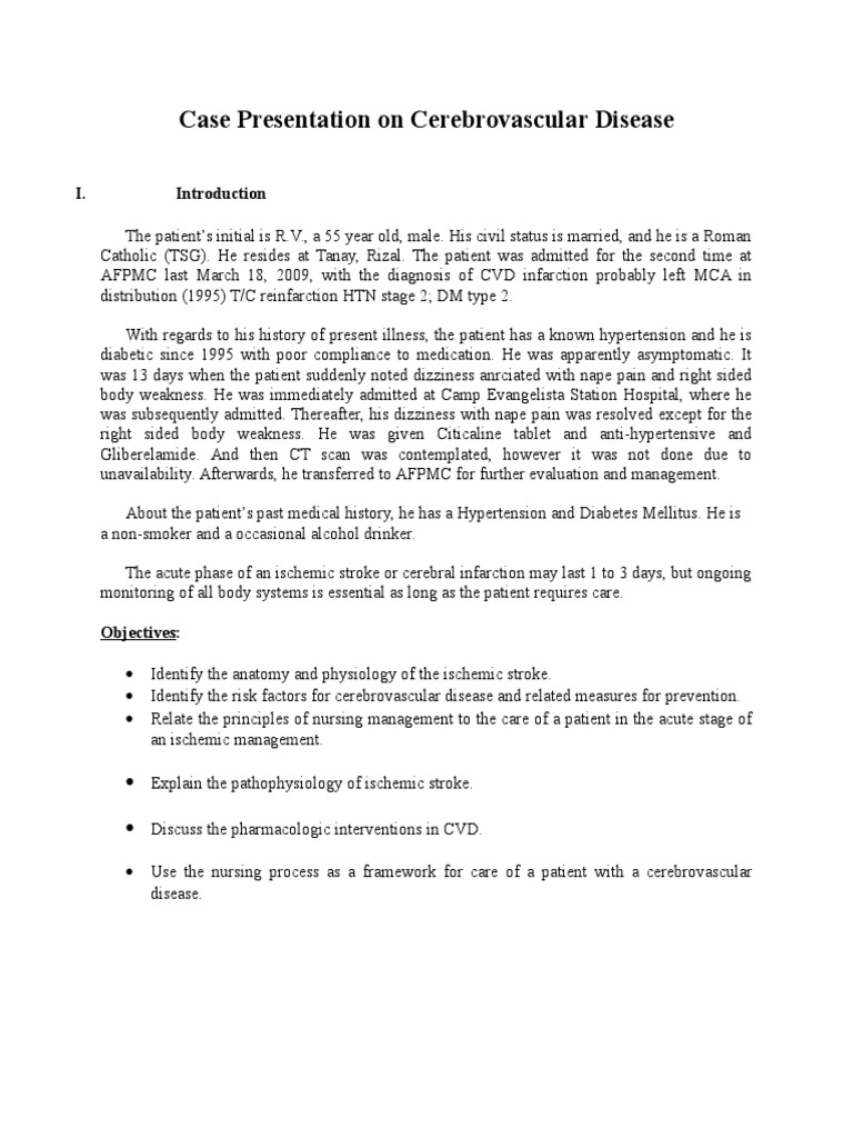 CVD Case Study | PDF | Stroke | Angiology