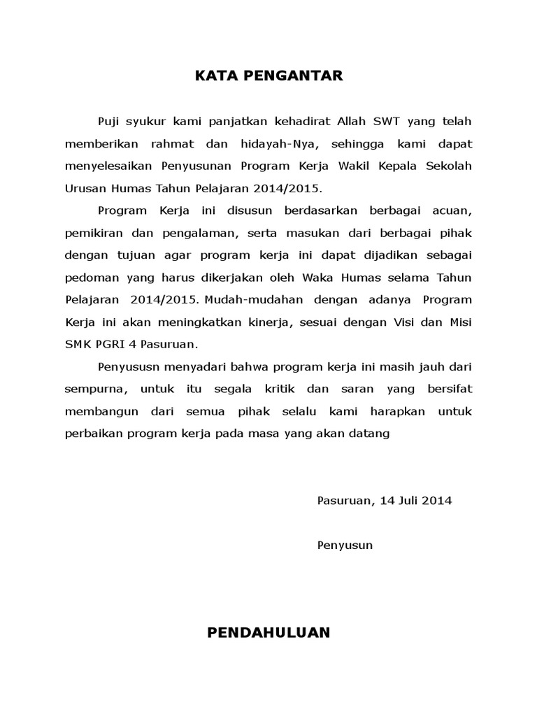 Proker Waka Humas | PDF | Karier & Perkembangan | Bisnis