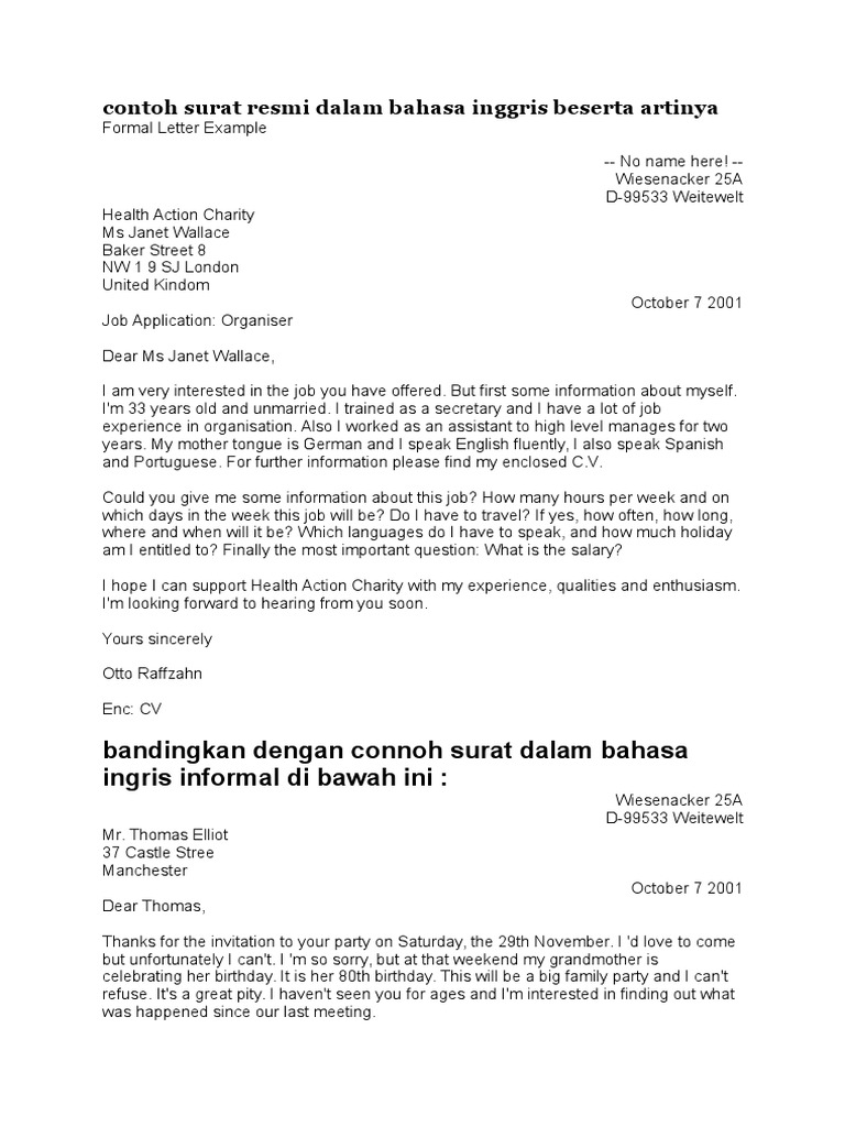 Formal Letter Example and Tips for Writing Business Letters | PDF ...