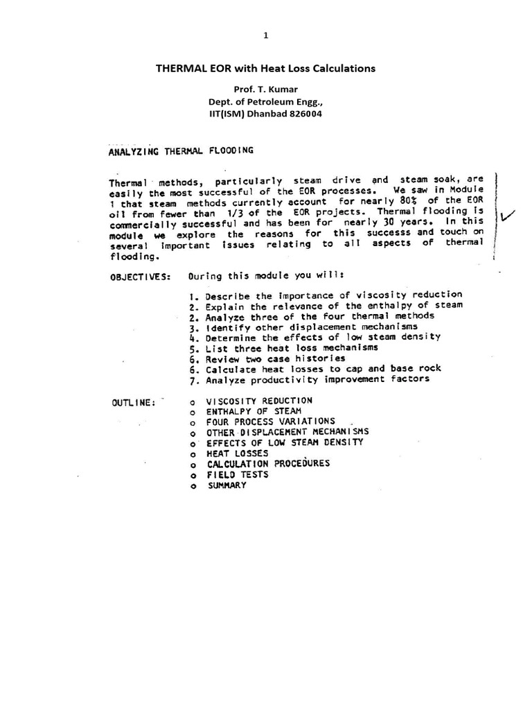 Thermal EOR Heat Loss Calculations | PDF | Teaching Methods & Materials | Technology & Engineering