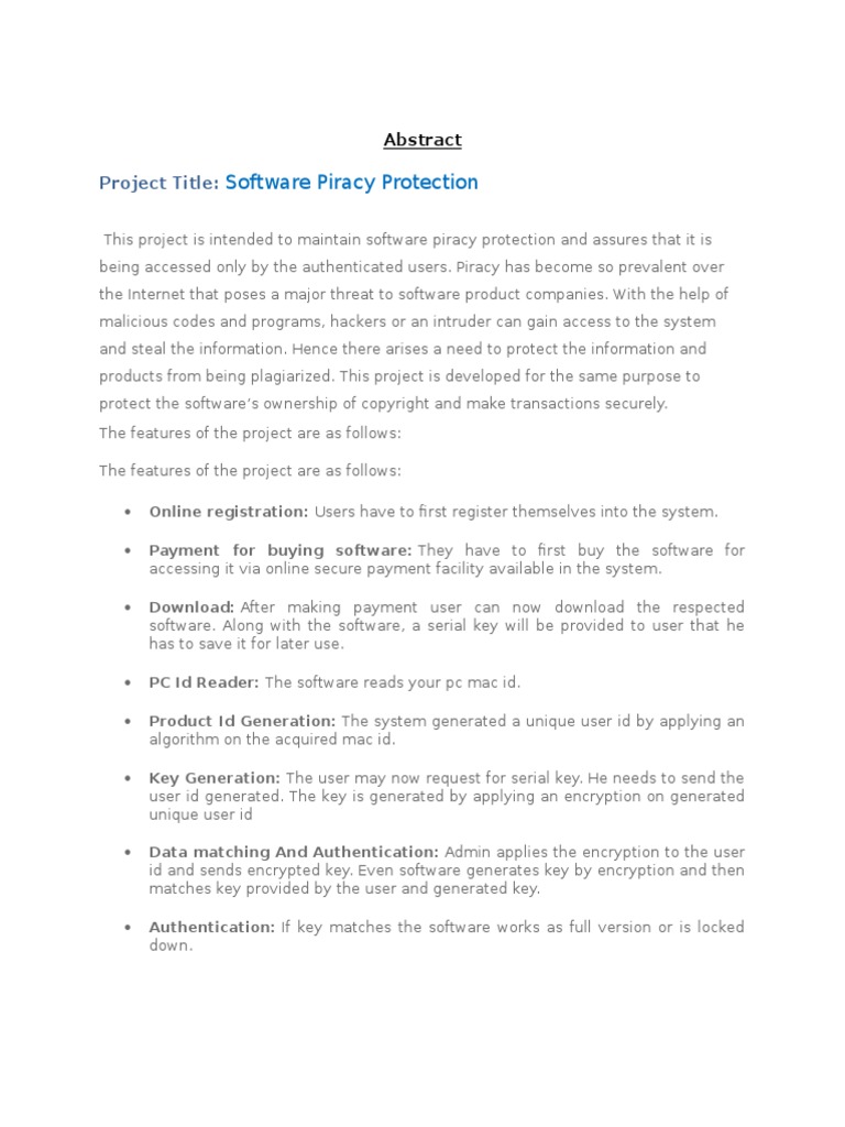 Software Piracy Protection | PDF | Encryption | Authentication