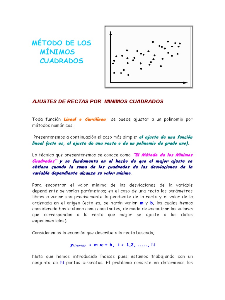 Ajuste de Curvas Mediante Mínimos Cuadrados | PDF | Ecuaciones | Ecuación cuadrática