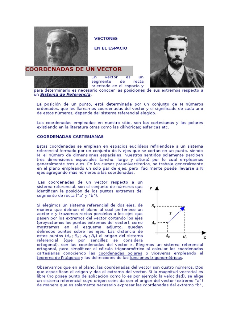 Coordenadas de Un Vector | PDF | Sistema coordinado | Vector Euclidiano