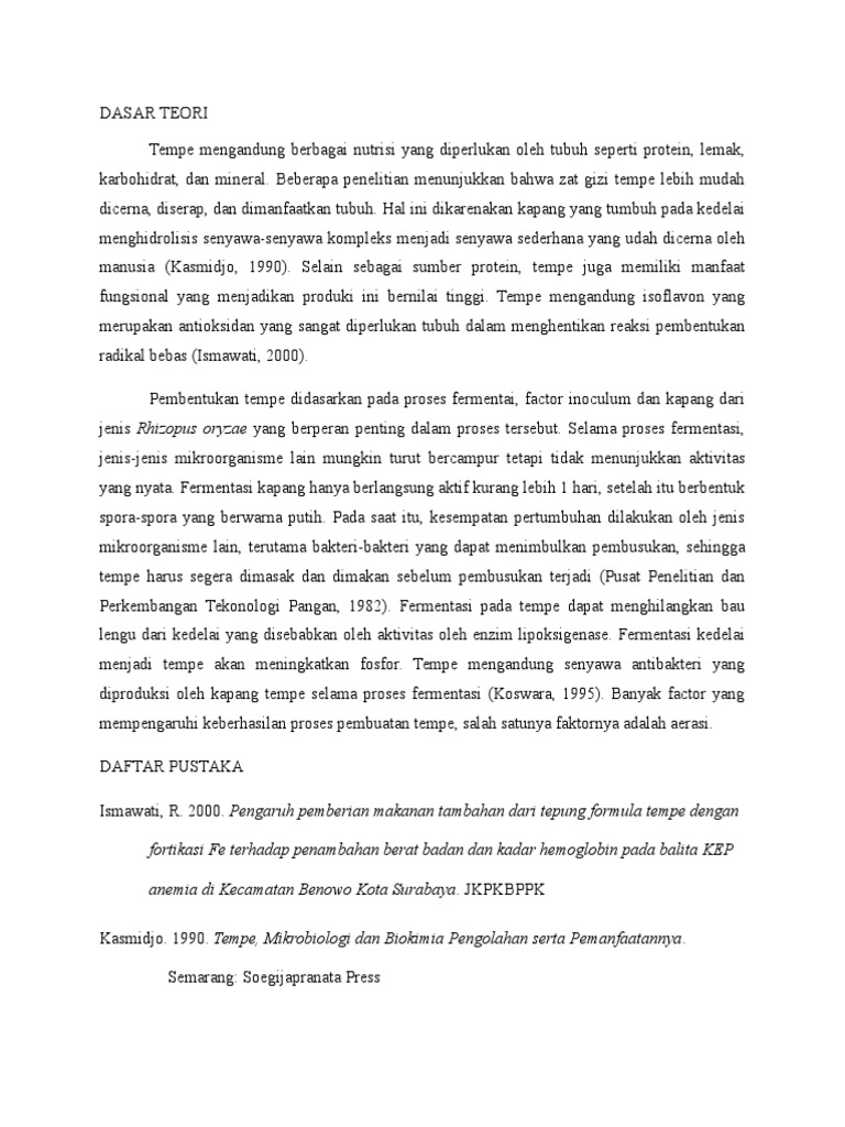 Dasar Teori Tempe | PDF