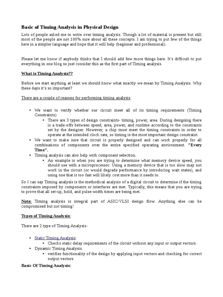 Sta Vlsi PDF | PDF | Digital Electronics | Computer Hardware