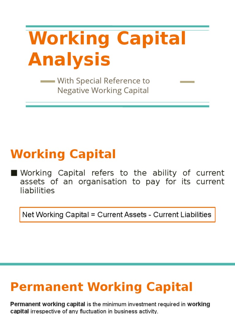 Working Capital Analysis | PDF | Working Capital | Market Liquidity