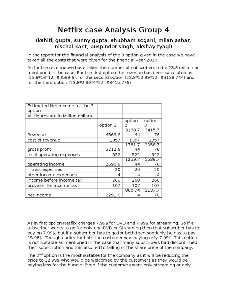 Netflix Case Analysis | Download Free PDF | Subscription Business Model ...
