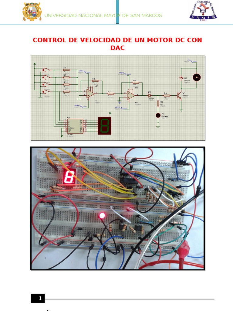 CONTROL DE VELOCIDAD DE UN MOTOR DC CON DAC | Amplificador operacional ...