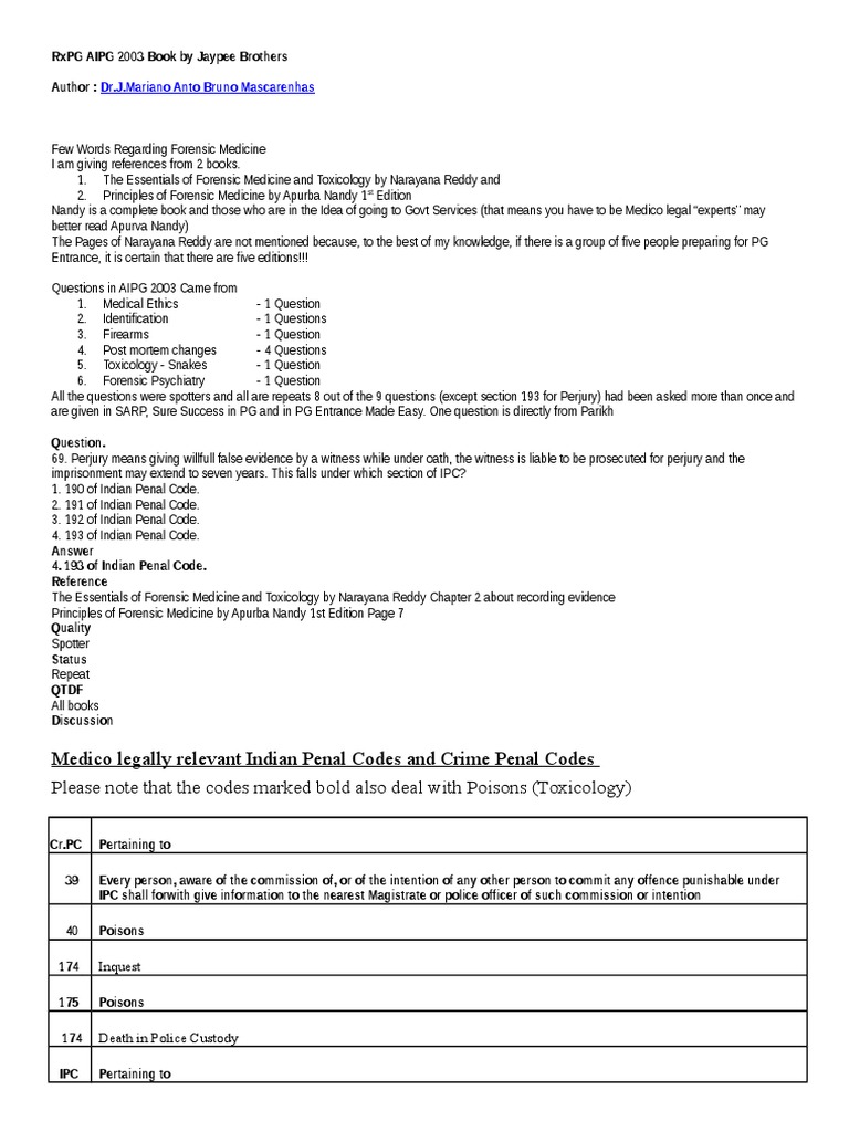3 Forensic Medicine | PDF | Insanity Defense | Tooth