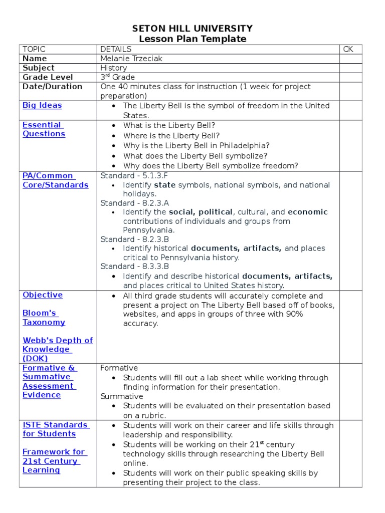 Lesson Plan Three | PDF | Lesson Plan | Educational Assessment