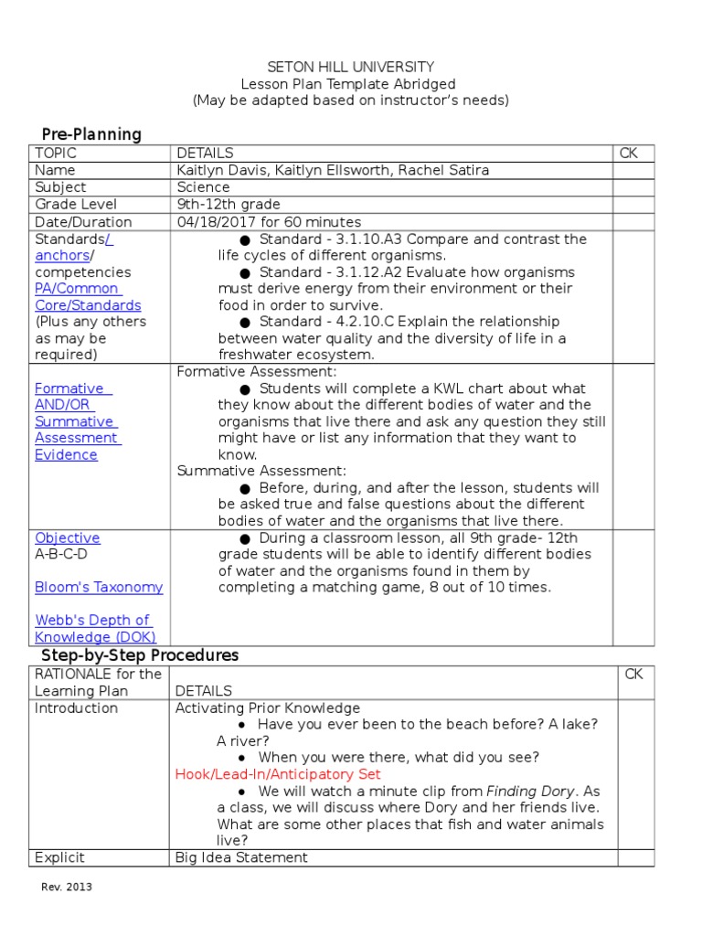 Pre-Planning: / Anchors PA/Common Core/Standards | PDF | Educational ...