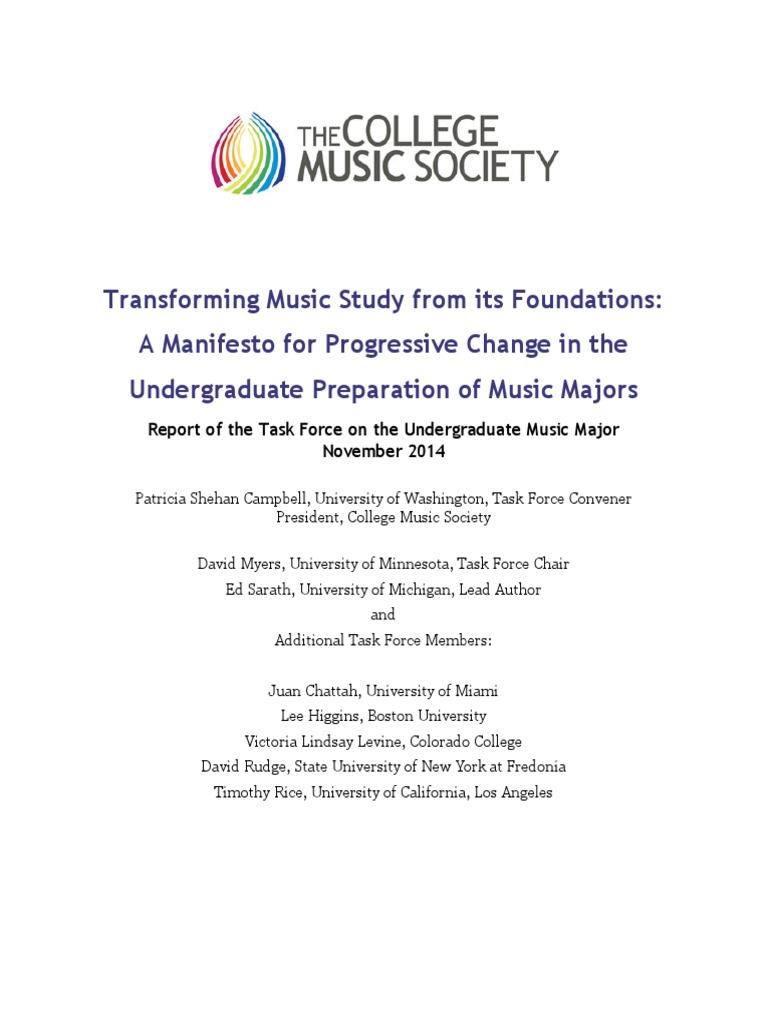 Manifesto | PDF | Curriculum | Music Education