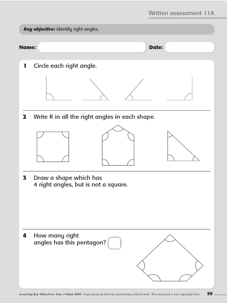Right Angles Worksheets (1) | Shape | Euclidean Plane Geometry