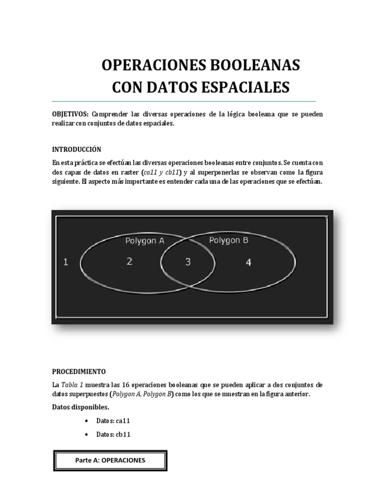 Operaciones Booleanas Con Datos Espaciales | PDF