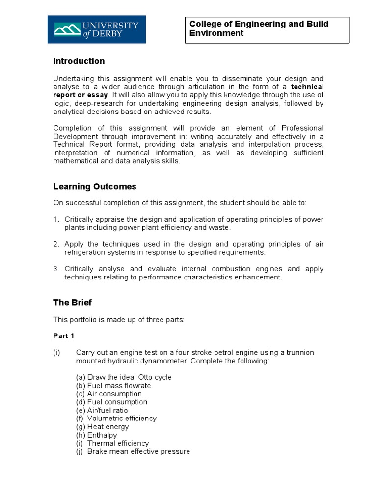 College of Engineering and Build Environment | PDF | Thermodynamics ...