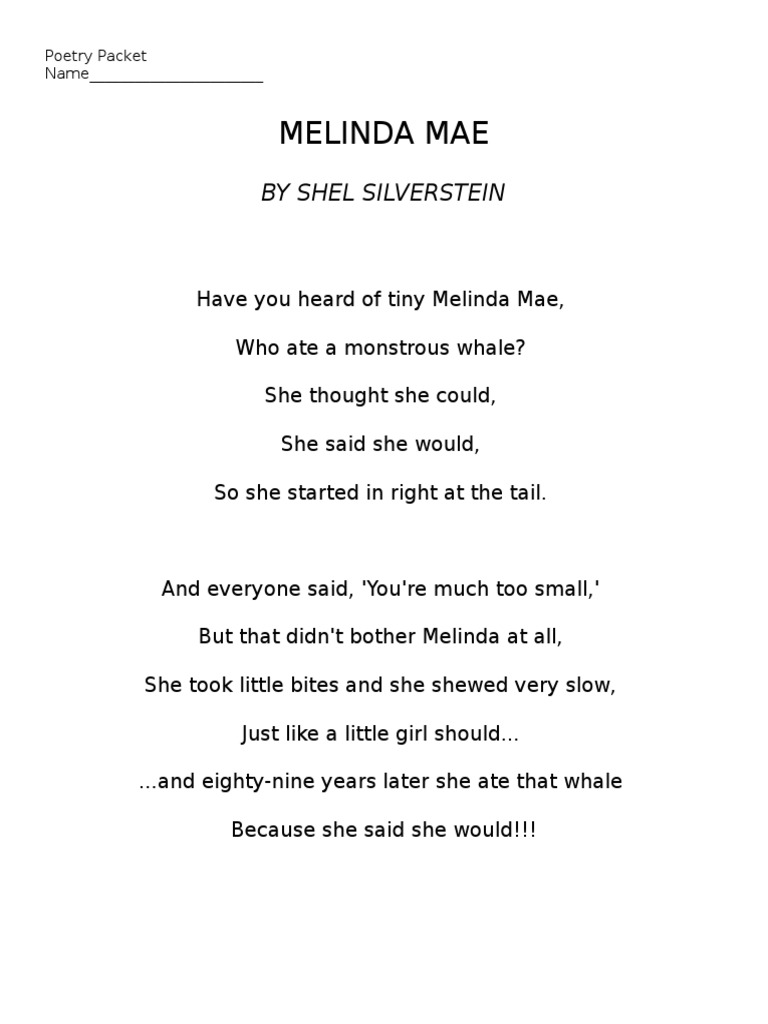 Modified Grade 5 Poetry Packet | PDF | Poetry