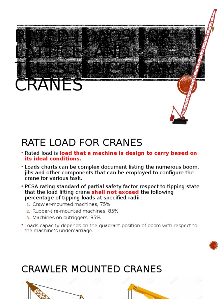 Rated Loads for Lattice- And Telescopic-boom Cranes | Crane (Machine ...