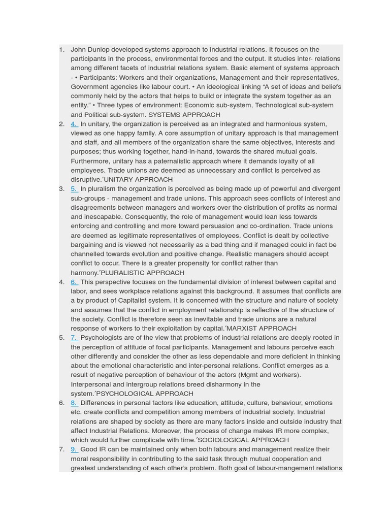 John Dunlop Developed Systems Approach to Industrial Relations ...