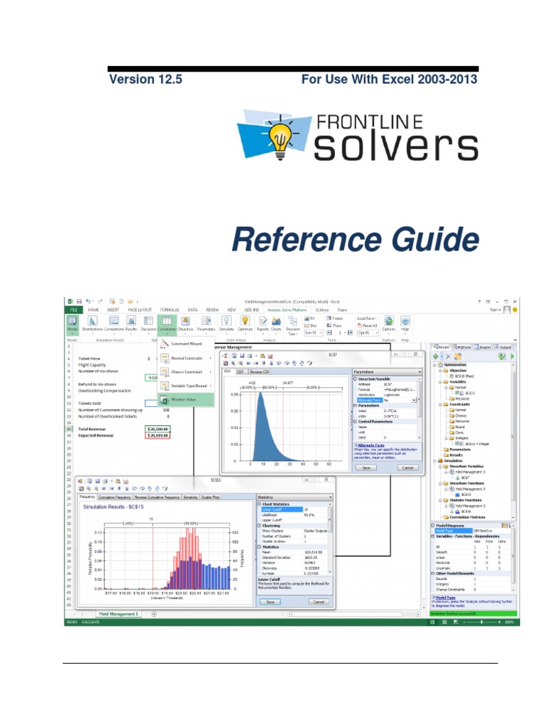 Solver Frontline Solvers Reference Guide | PDF | Mathematical Optimization | Object Oriented ...
