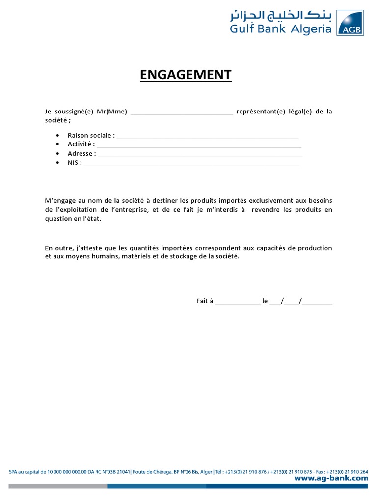 Lettre Engagement | PDF