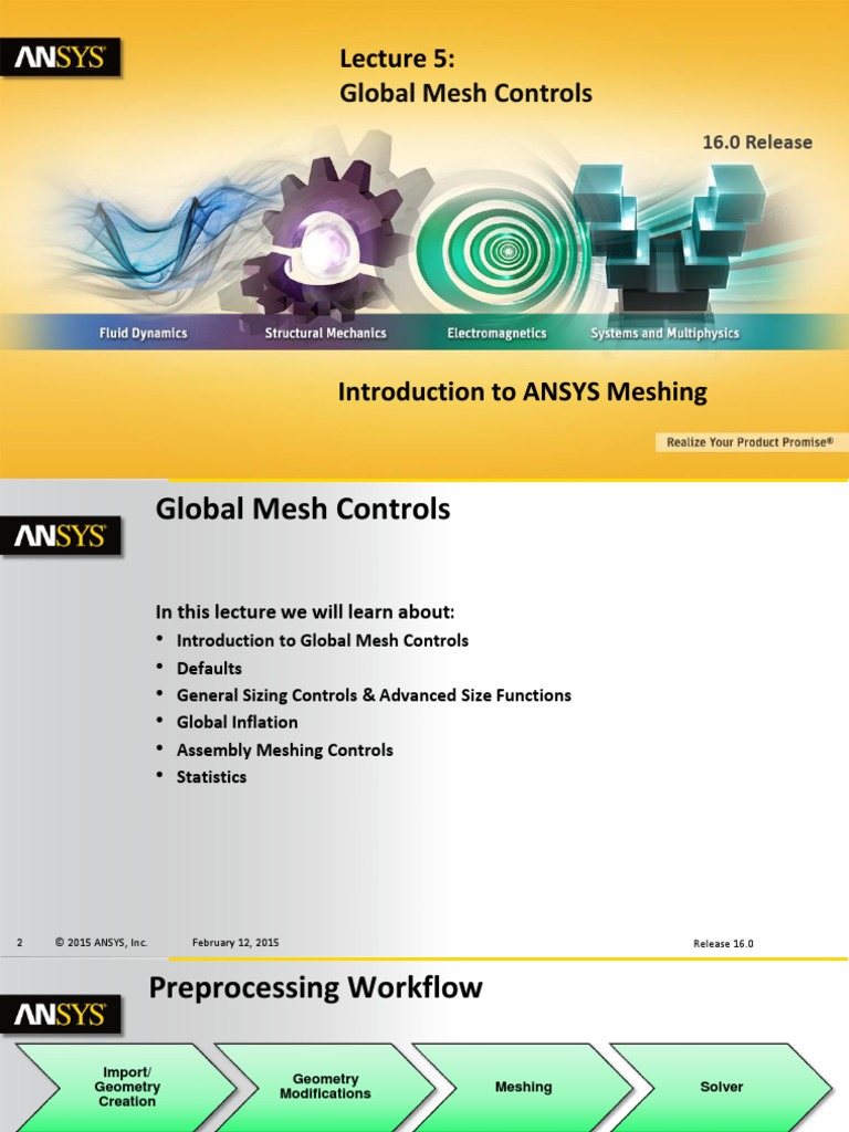 Global Mesh Controls Ansys Workbench 16. | PDF | Curvature | Computational Fluid Dynamics