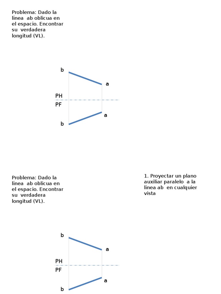 Longitud Verdadera de Una Linea | PDF | Perpendicular | Geometría