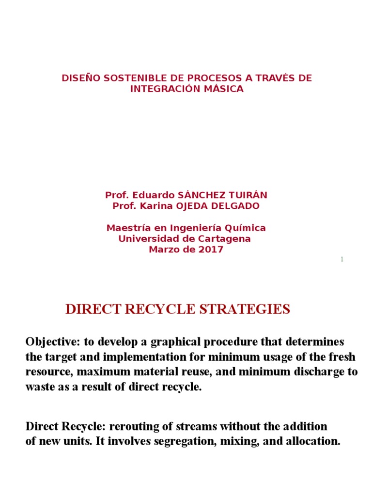 Clase 4 (Direct-Recycle Strategies Using Graphical Techniques) | PDF ...