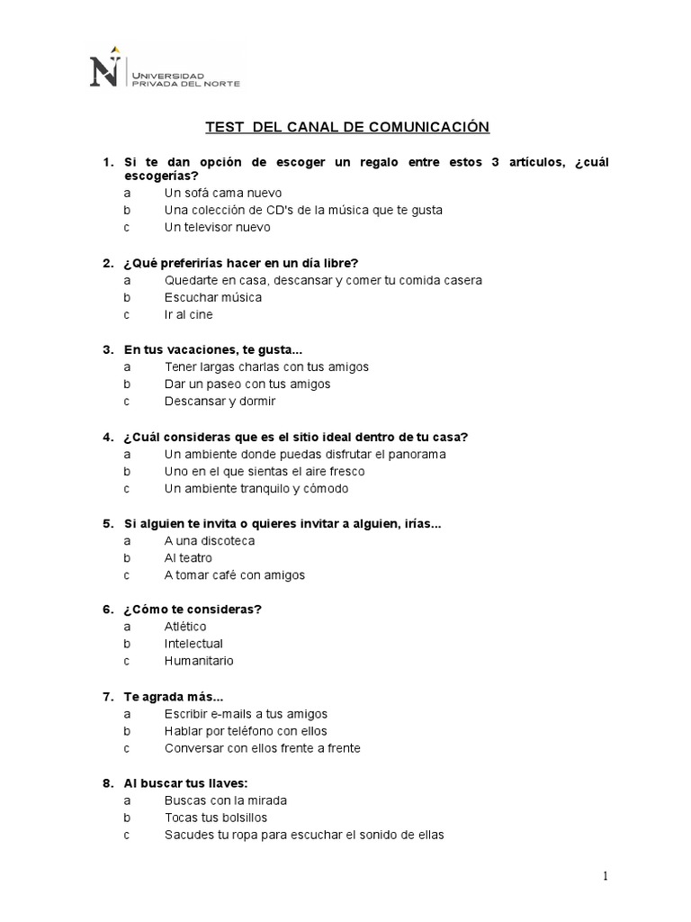 Test de Estilos de Comunicación | PDF | Ocio