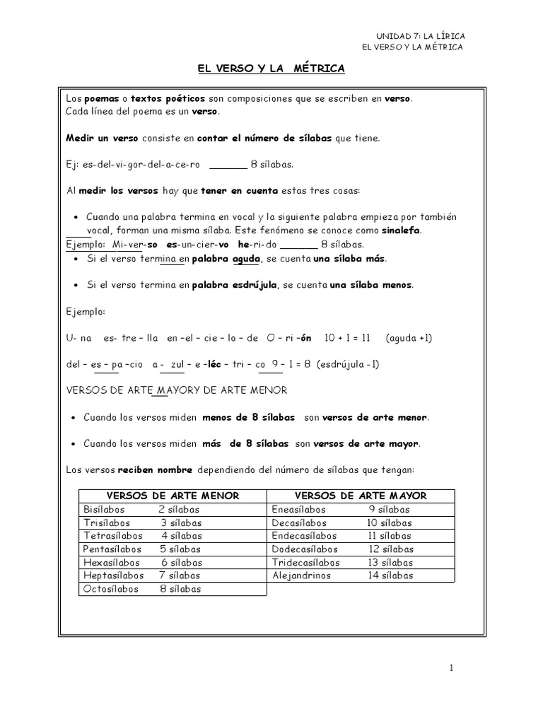 Ejercicios de Rima y Métrica PDF | PDF | Metro (poesía) | Rima
