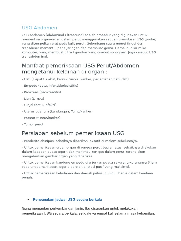 USG Abdomen | PDF