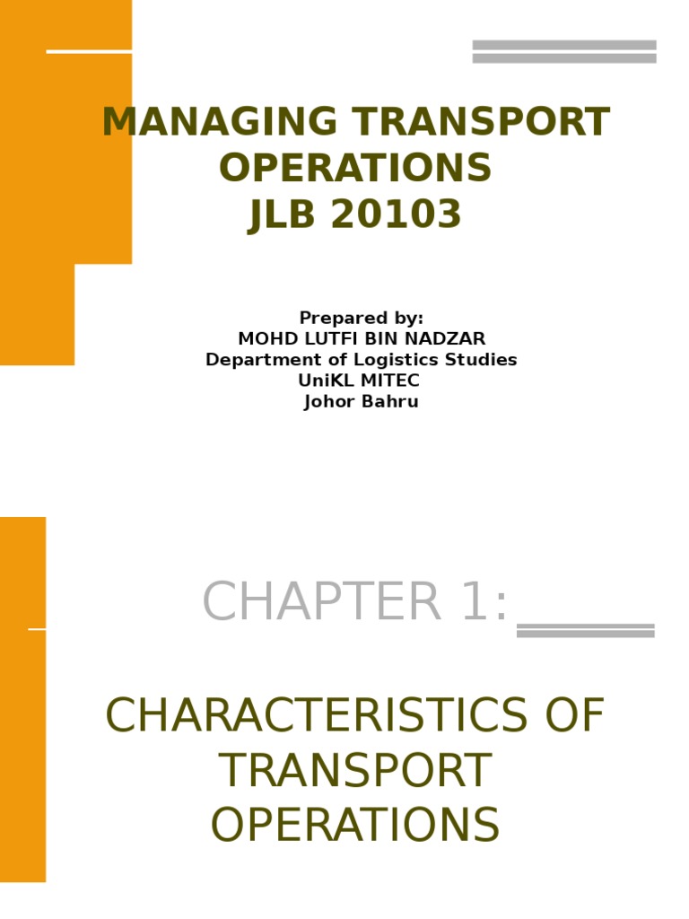 Managing Transport Operations | PDF | Containerization | Logistics