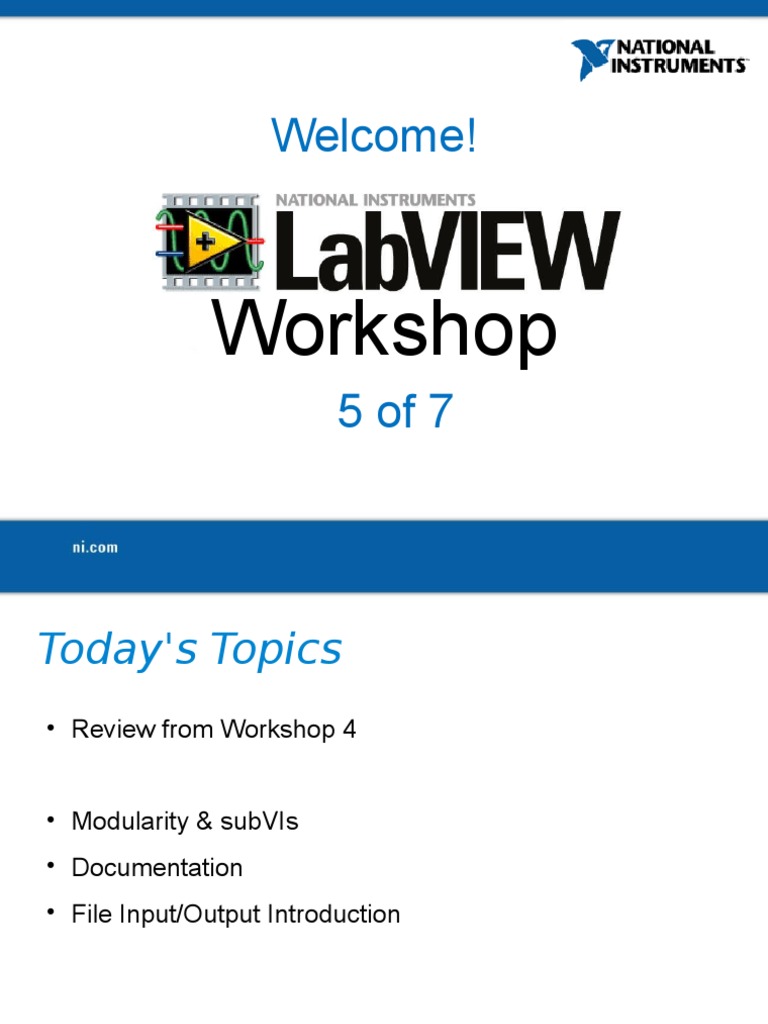 LabVIEW Workshop Presentation | PDF | Computer File | File Format