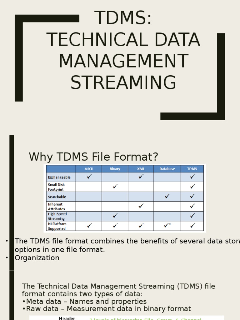 TDMS LabVIEW Presentation | PDF | Computers | Technology & Engineering