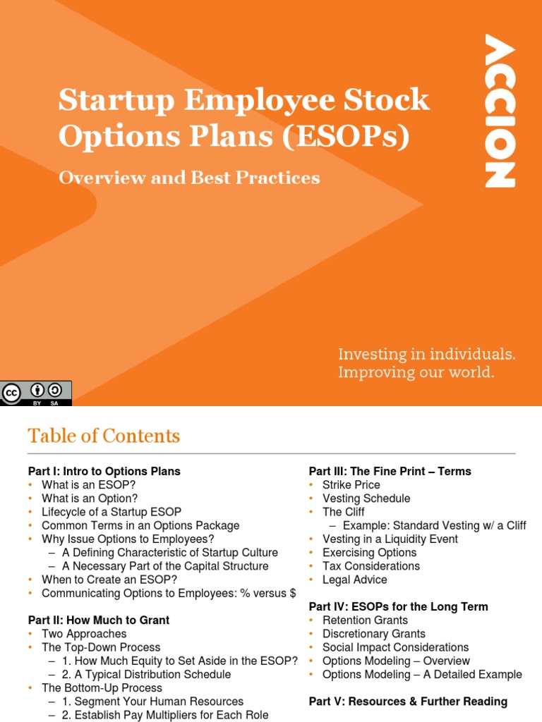 ESOP Overview and Best Practices Guide | PDF | Vesting | Employee Stock ...