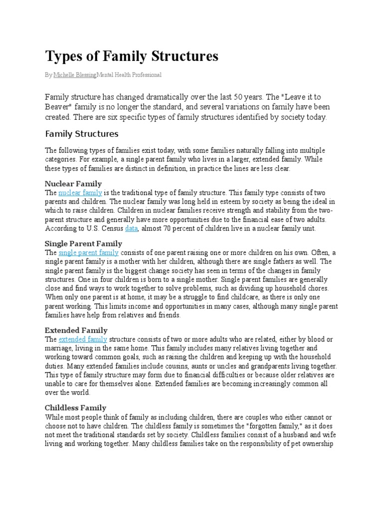 Types of Family Structures | Single Parent | Family